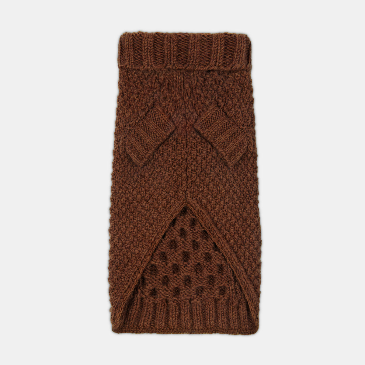 Aran Caramel Brown Hand knitted Designer Wool Dog Jumper | LISH