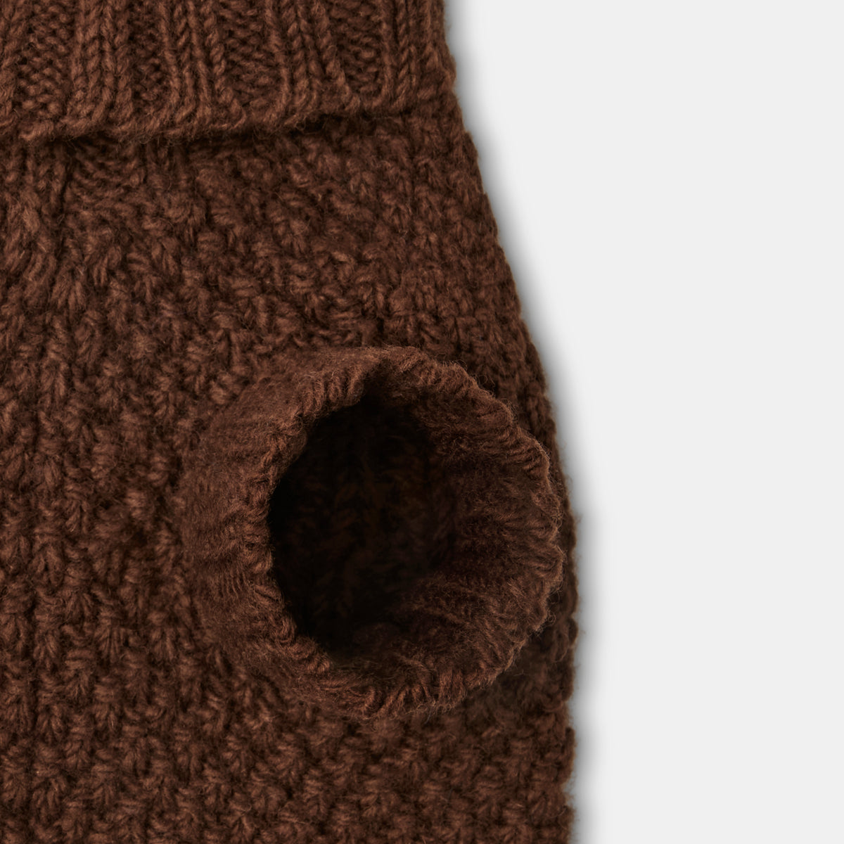 Aran Caramel Brown Hand knitted Designer Wool Dog Jumper | LISH