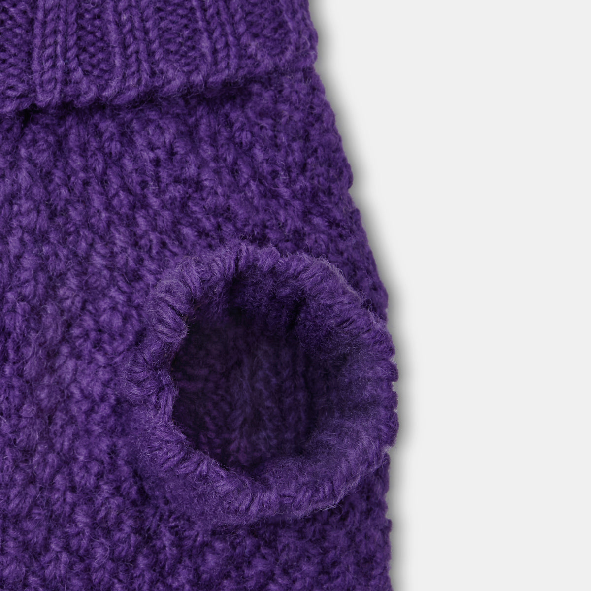 Aran Aubergine Purple Hand knitted Designer Wool Dog Jumper | LISH