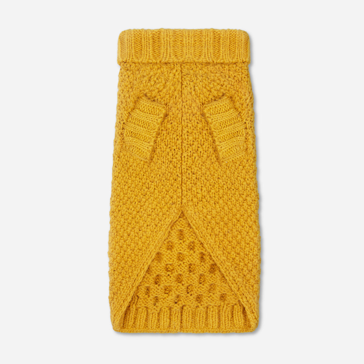Aran Hand knit Yellow designer dog Jumper-Luxury real wool dog sweater ...