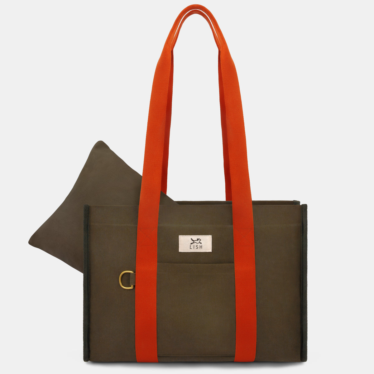 Watney Olive Green Designer Tote Dog Carrier | LISH