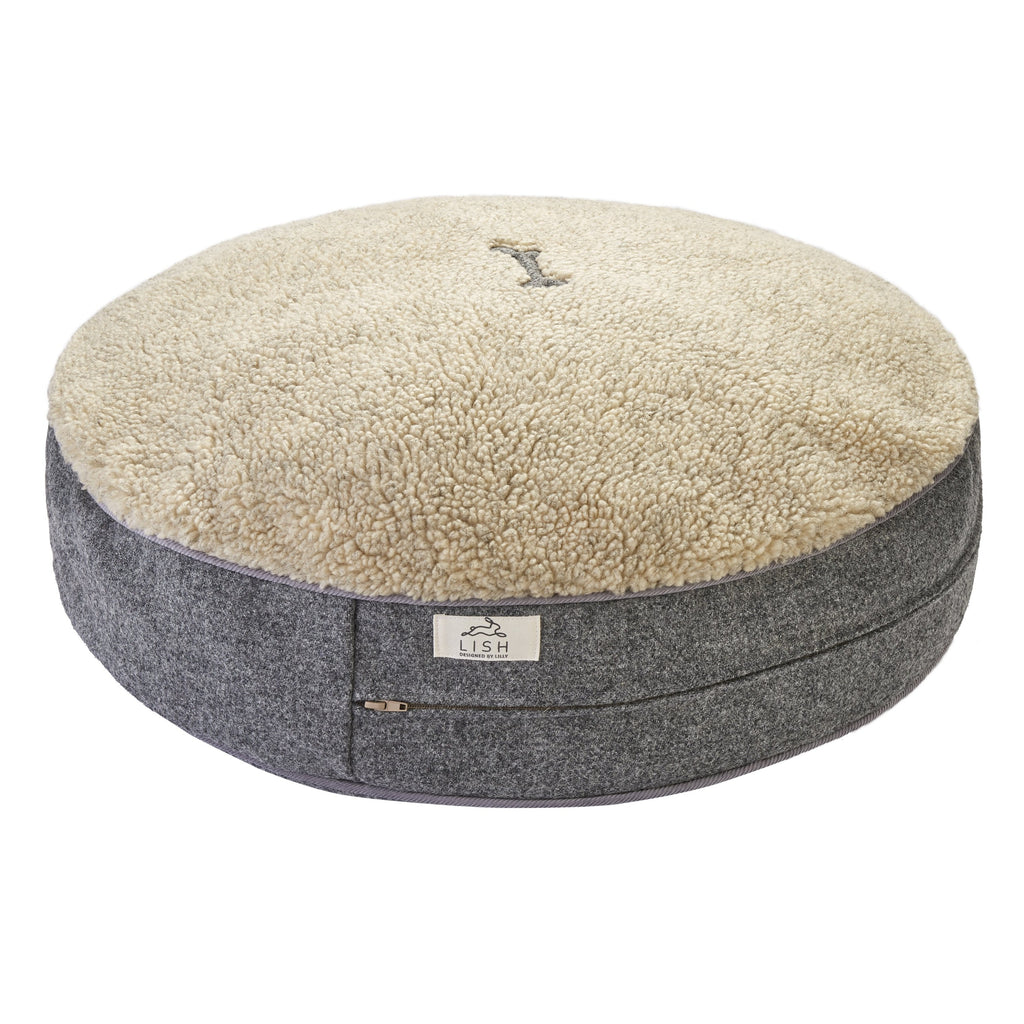 Grey Luxury Harris Tweed Dog Bed | LISH