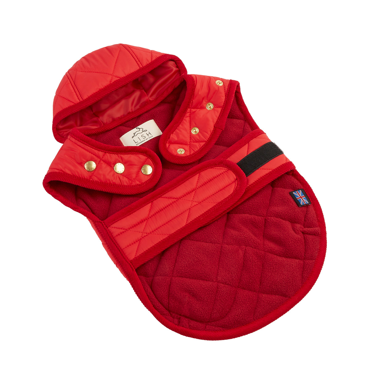 Red Quilted Luxury Dog Coat | quilted designer dog coat made in England ...